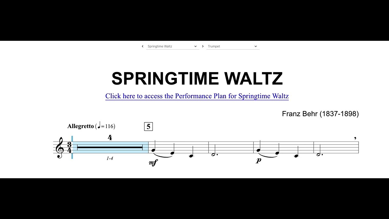Springtime Waltz - Trumpet Solo Accompaniment - YouTube