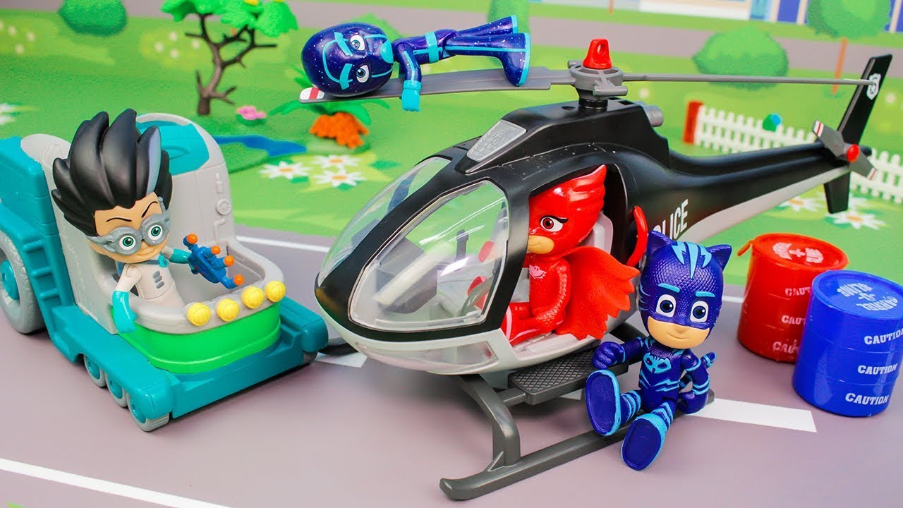 PJ masks toys and trains for kids – Smart plans. Cartoons for children ...
