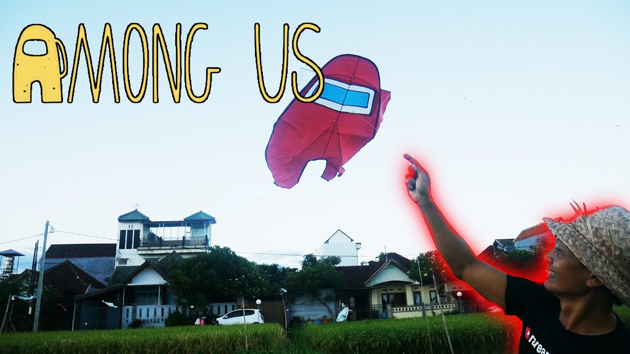 Among us kite test terbang | Rareangon Bali - YouTube