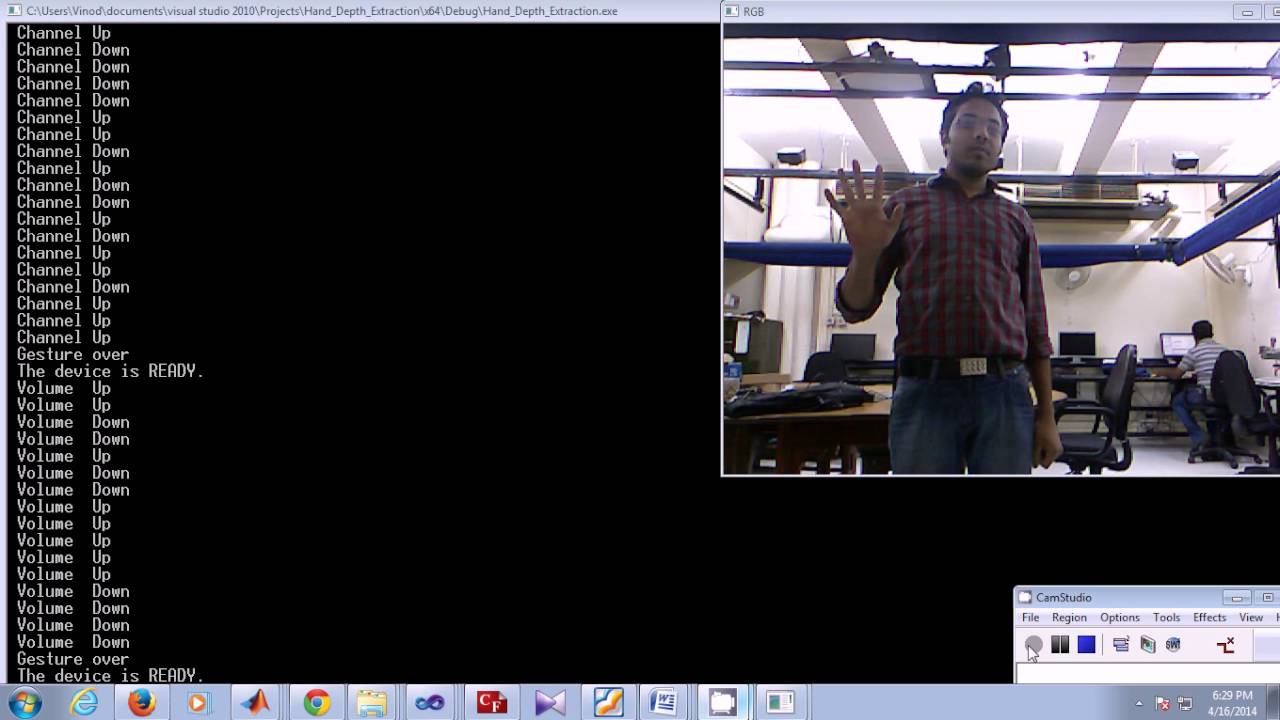 Hand Gesture Detection Using Depth Data Of Kinect Youtube