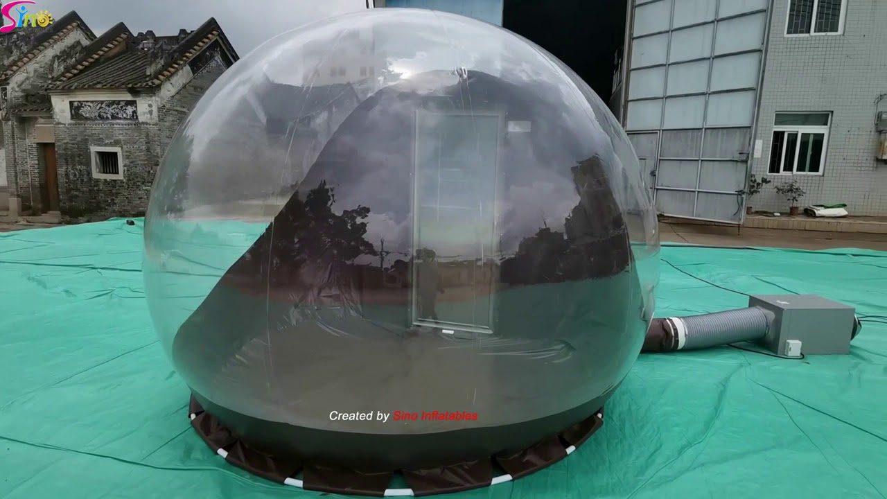 3m dome clear top resort inflatable bubble tent hotel with steel frame tunnel for lodge glamping ...