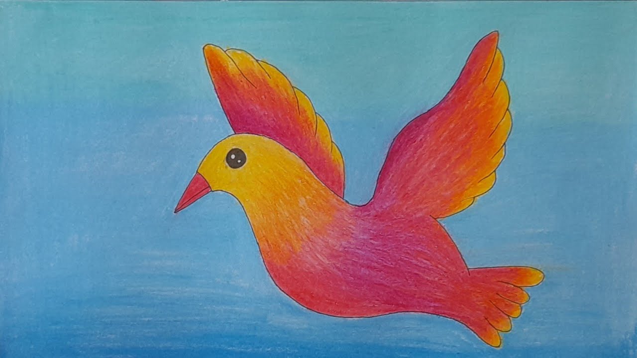 How to draw flying bird🕊️||Colourfull flying bird drawing||#bird ...