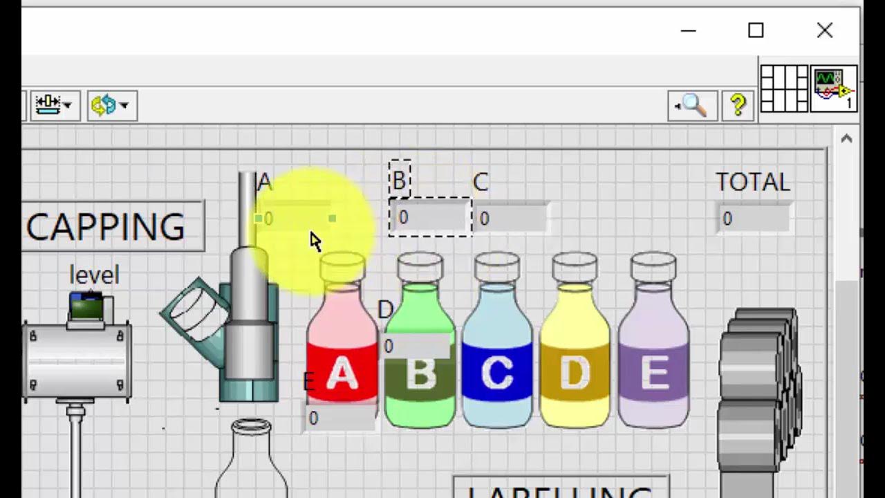 How to make a filling simulation with many bottles using LabVIEW? (Final Stage) - YouTube
