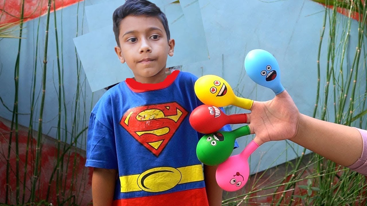 Daddy Finger Nursery Rhymes | Learn Colors With Balloons | Play With ...