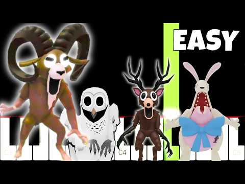 99 Nights In The Forest - THE ANIMALS Compilation - EASY Piano Tutorial