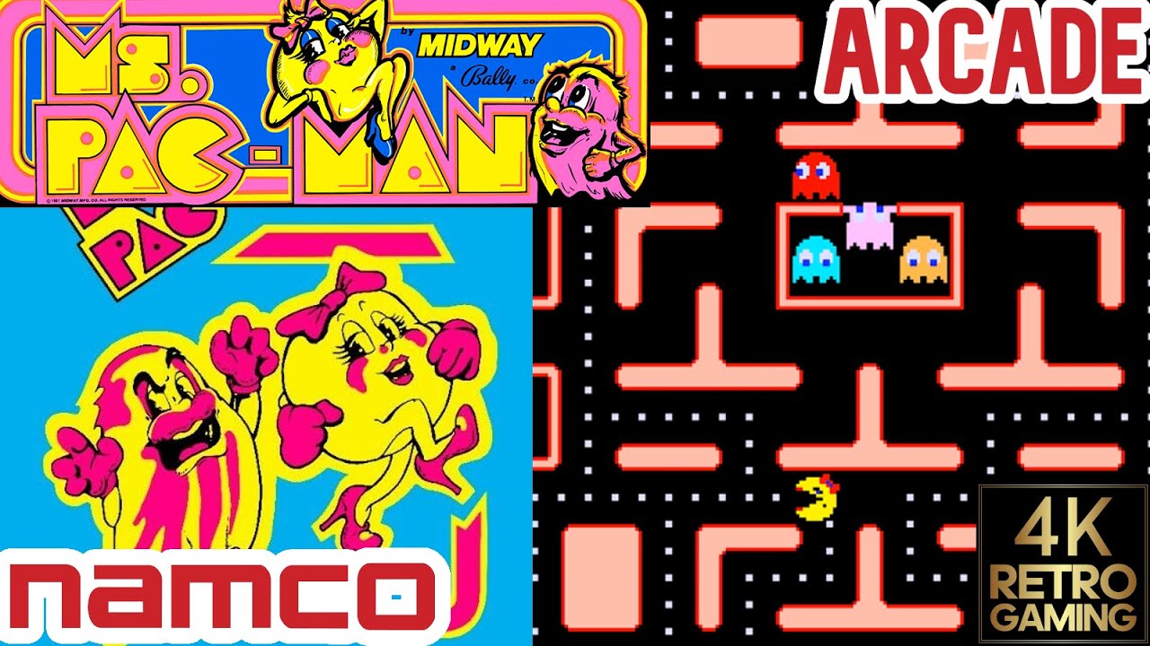 Ms. Pac-Man Arcade ( Namco 1981 ) 4k Gameplay - YouTube