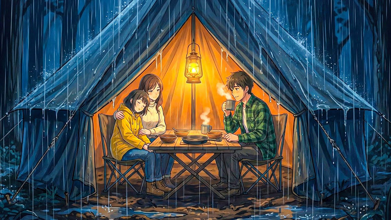 Cozy Rainy Camping 🌧️ Cooking Steak & Stew [Cinematic Anime ASMR] - YouTube