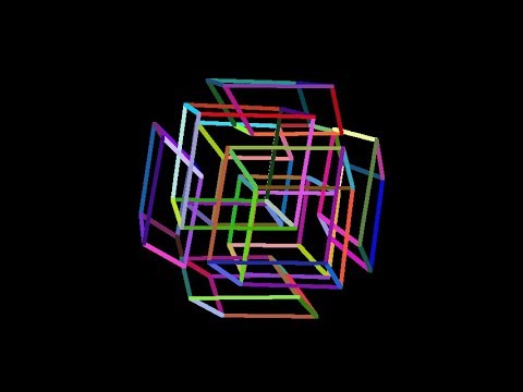 Cells-8-multicolor. Rotation in four-dimensional space. 4D. Fourth ...