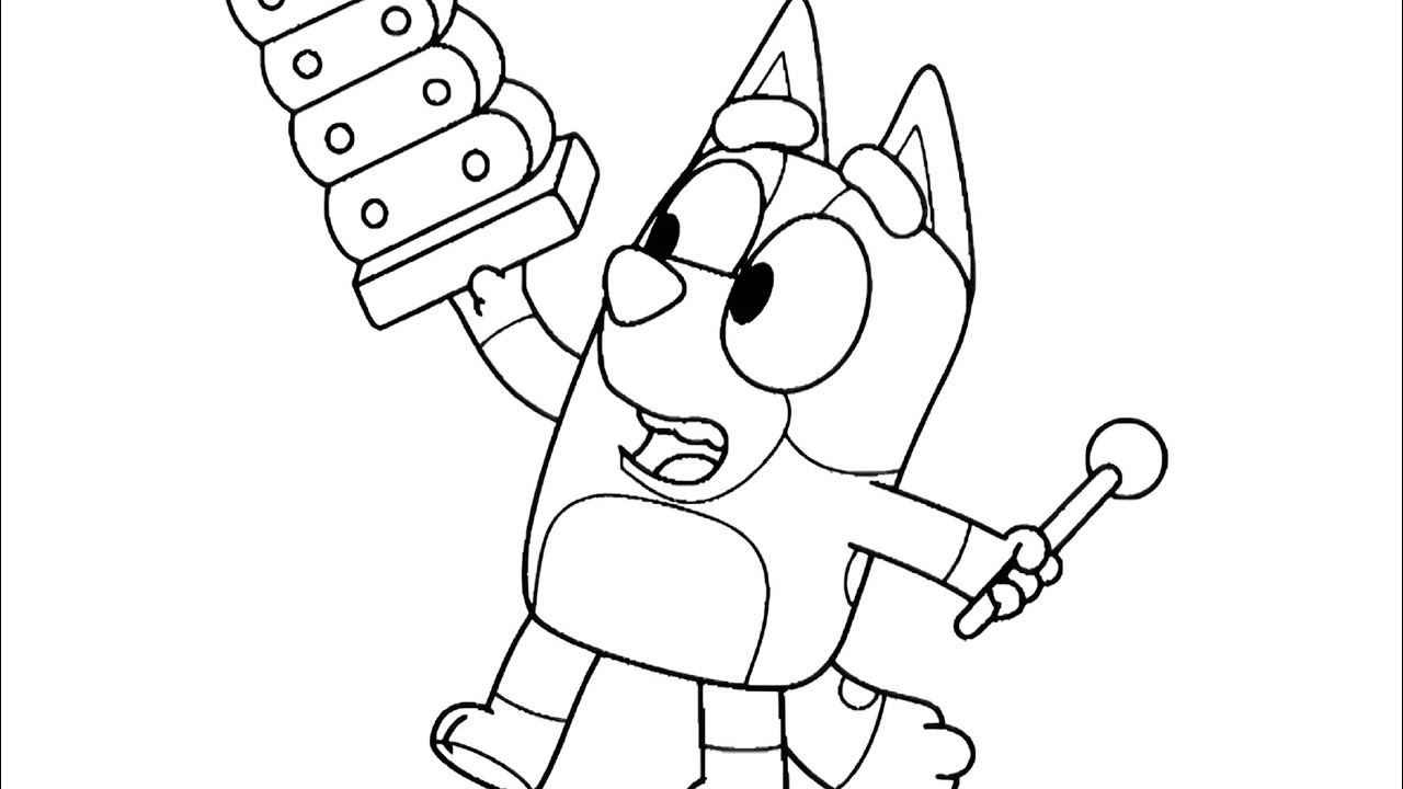 Bluey Drawing, Painting and Coloring for Kids | Bluey Drawing Easy ...