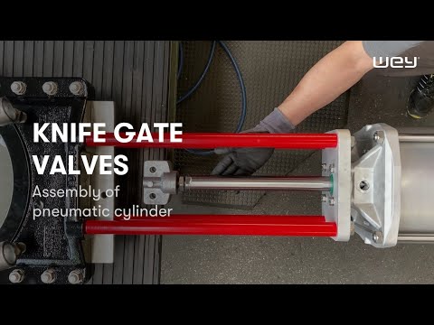 Wey knife gate valve mounting pneumatic cylinder (en) - YouTube