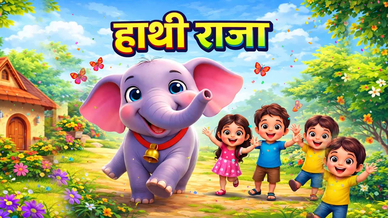 Hathi Raja Kahan Chale 🐘 | Hindi Rhymes for Kids | Funny Cartoon Song ...