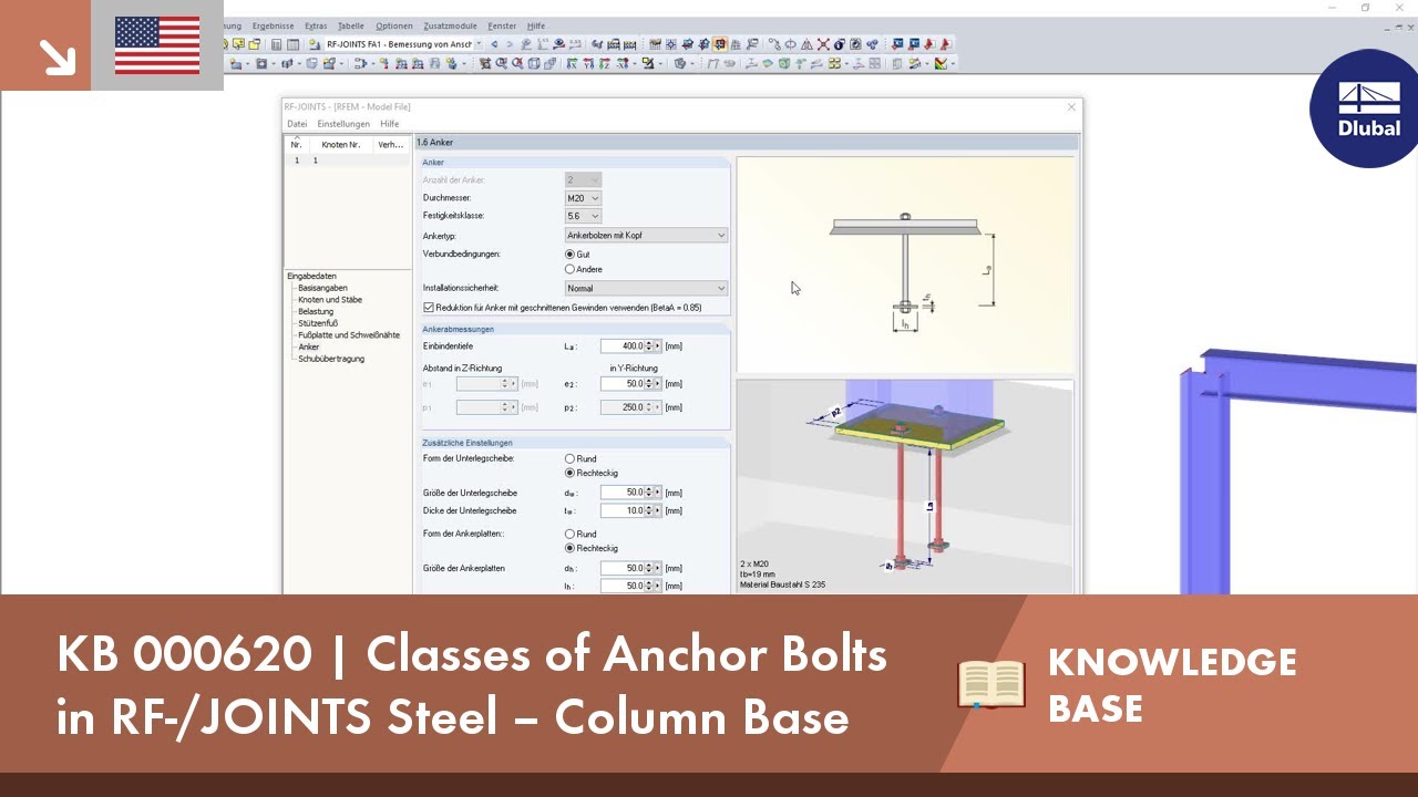 KB 000620 | Classes of Anchor Bolts in RF-/JOINTS Steel – Column Base ...