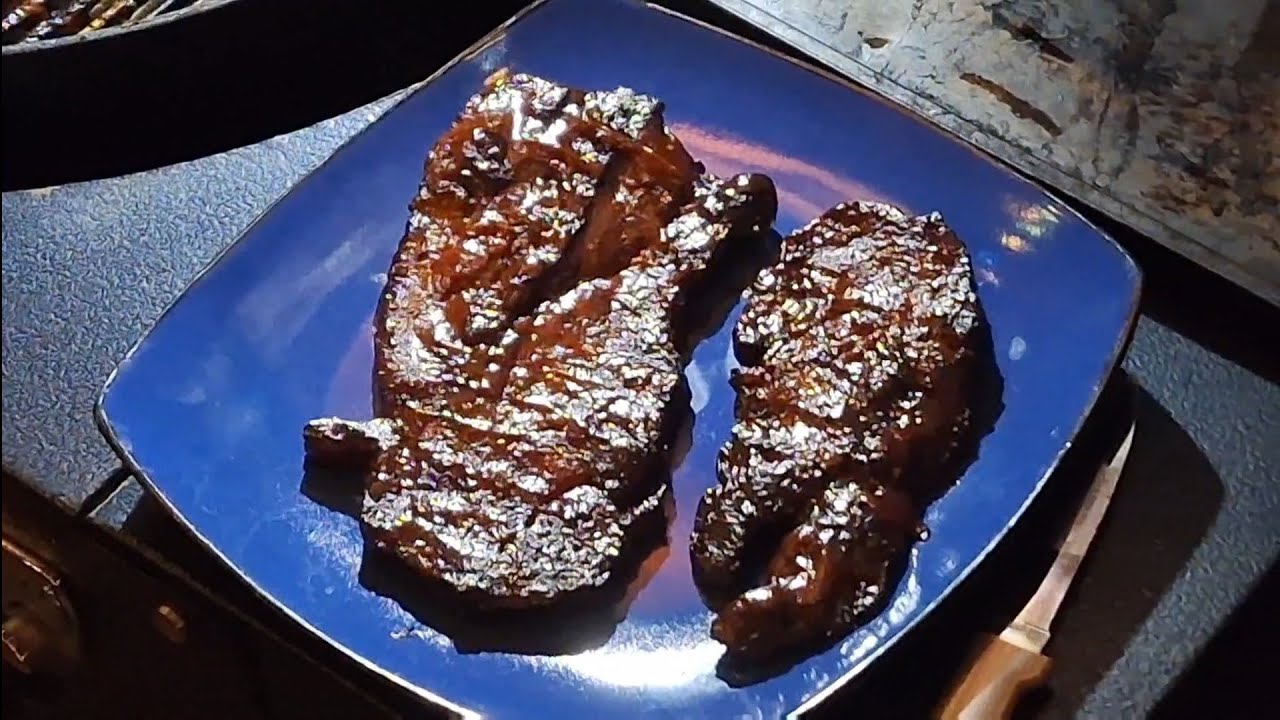 Smoked Pork Steaks And Some New Halloween Lights - YouTube