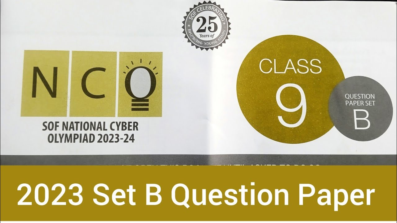 NCO 2023 Set B Class 9 Question Paper - YouTube