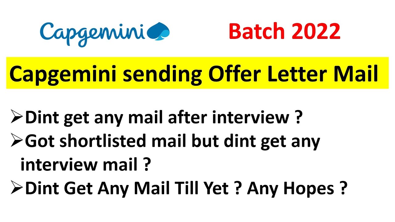 Capgemini Started Sending Offer Letters | Capgemini Interview resulr ...