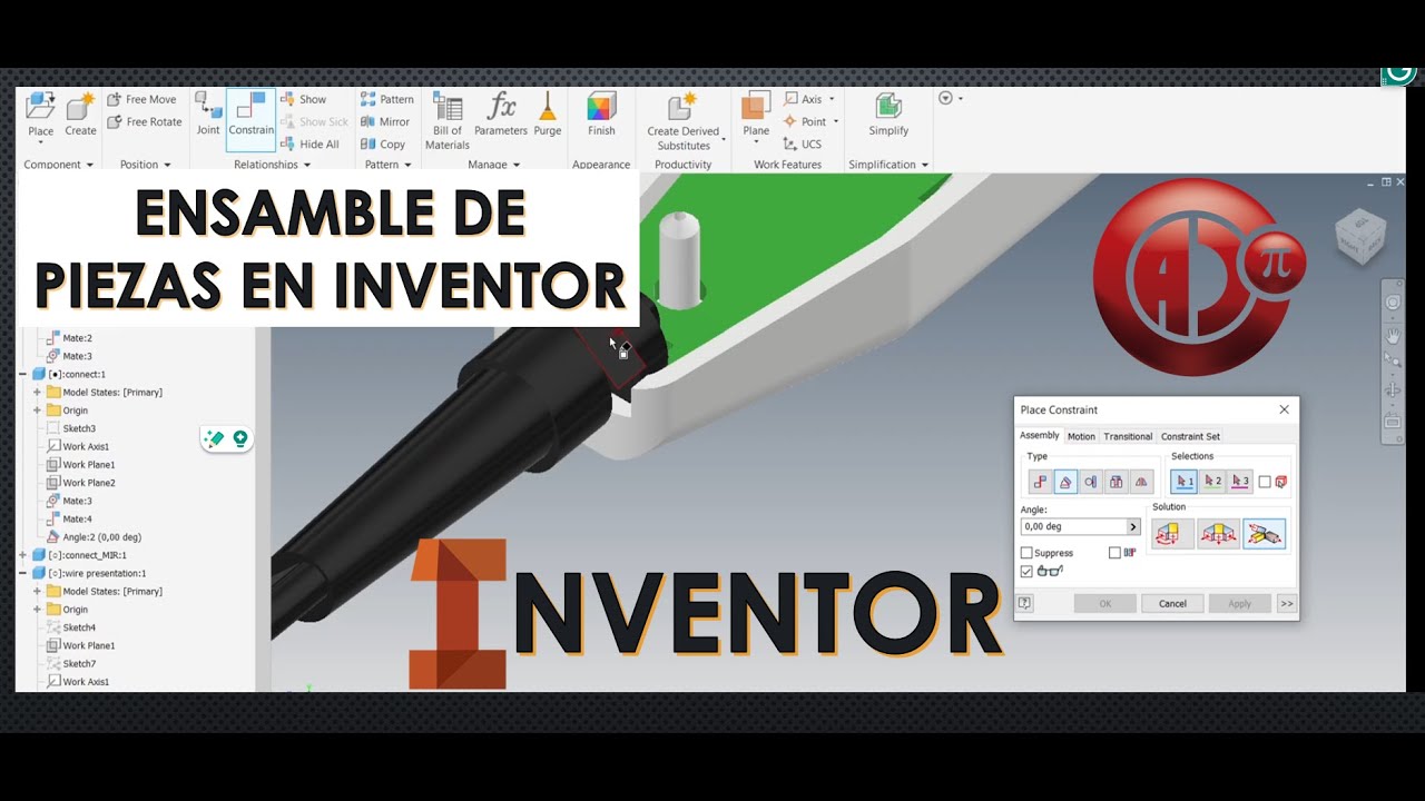 Herramientas Basicas de Ensamble en Inventor (Parte 2) -- FLUSH MATE ...