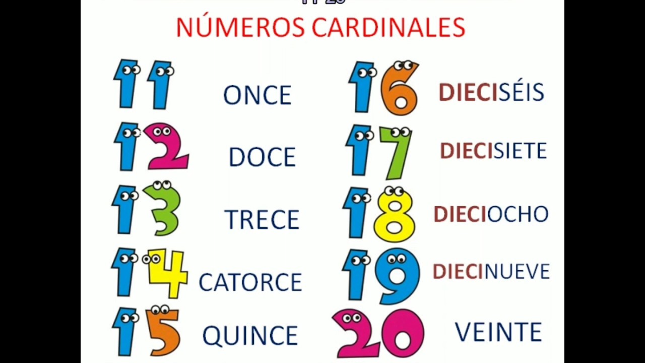 Los números del 11-20 - YouTube