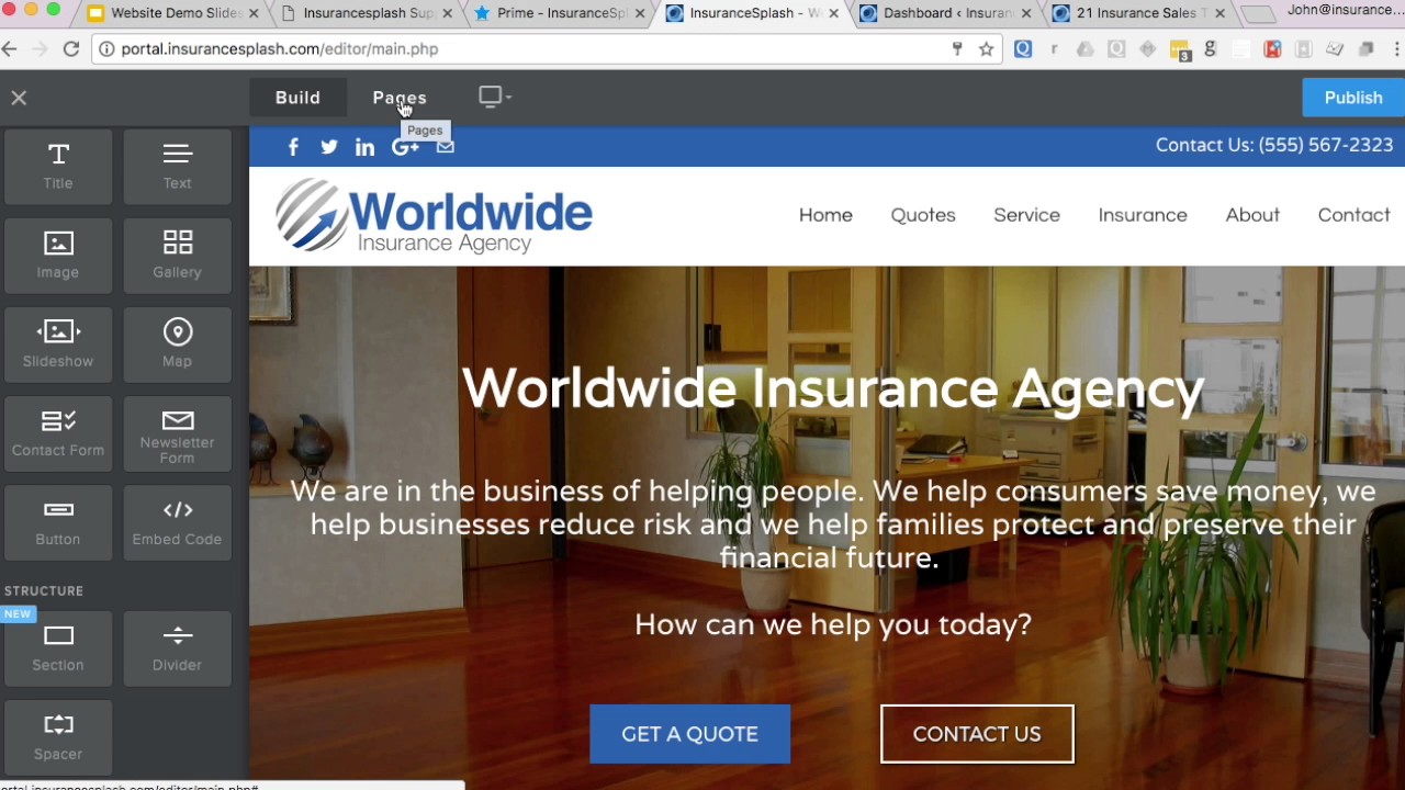 Insurance Agency Website CMS Demo - InsuranceSplash - YouTube