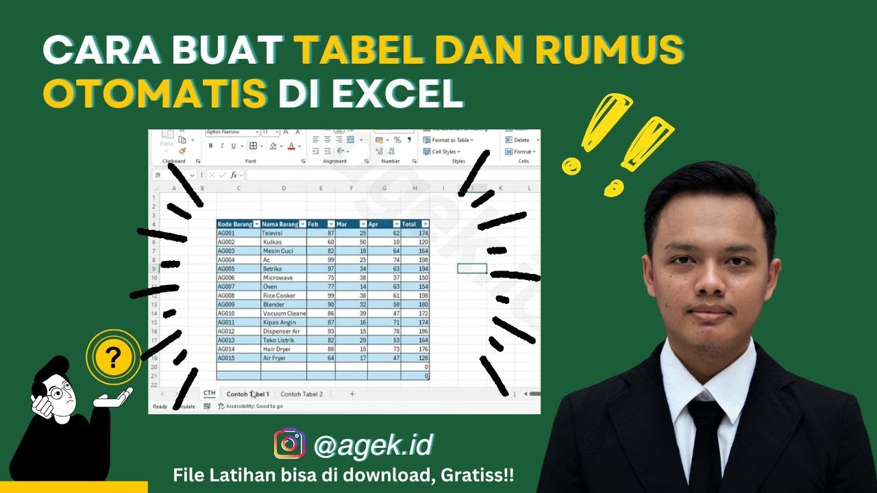 Cara Buat Tabel dan Rumus Otomatis di Excel | Mudah & Cepat! - YouTube