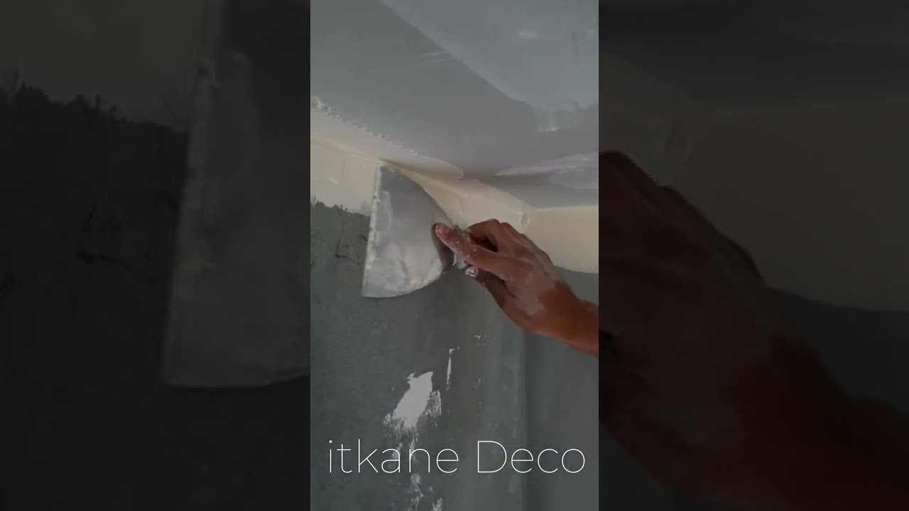 Coller une bande placo dans un angles fermé - YouTube