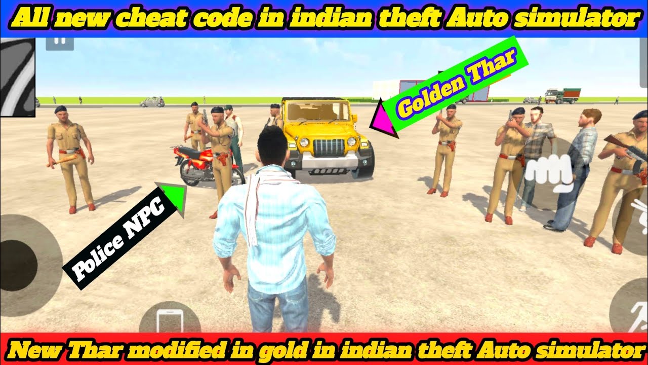 All new cheat code in indian theft Auto simulator//New Thar modified in ...