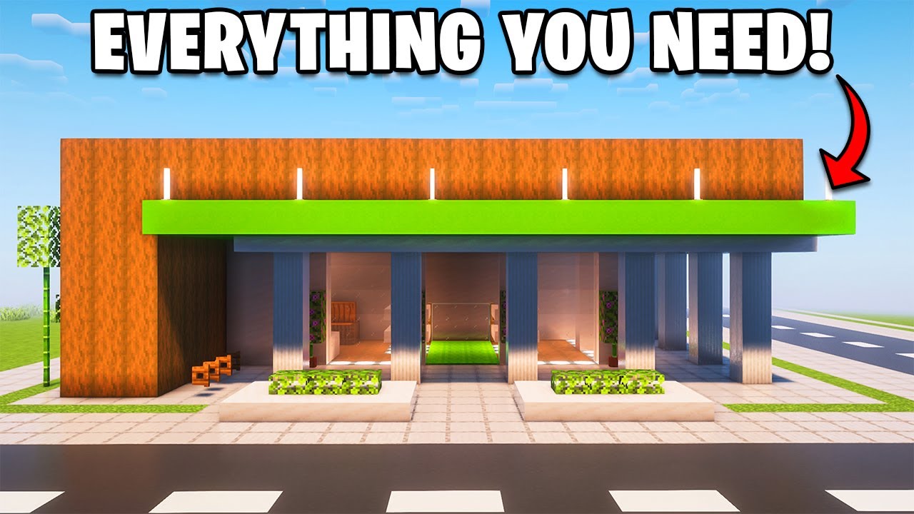 Minecraft: How To Build a SUPERMARKET - Tutorial #22 - YouTube