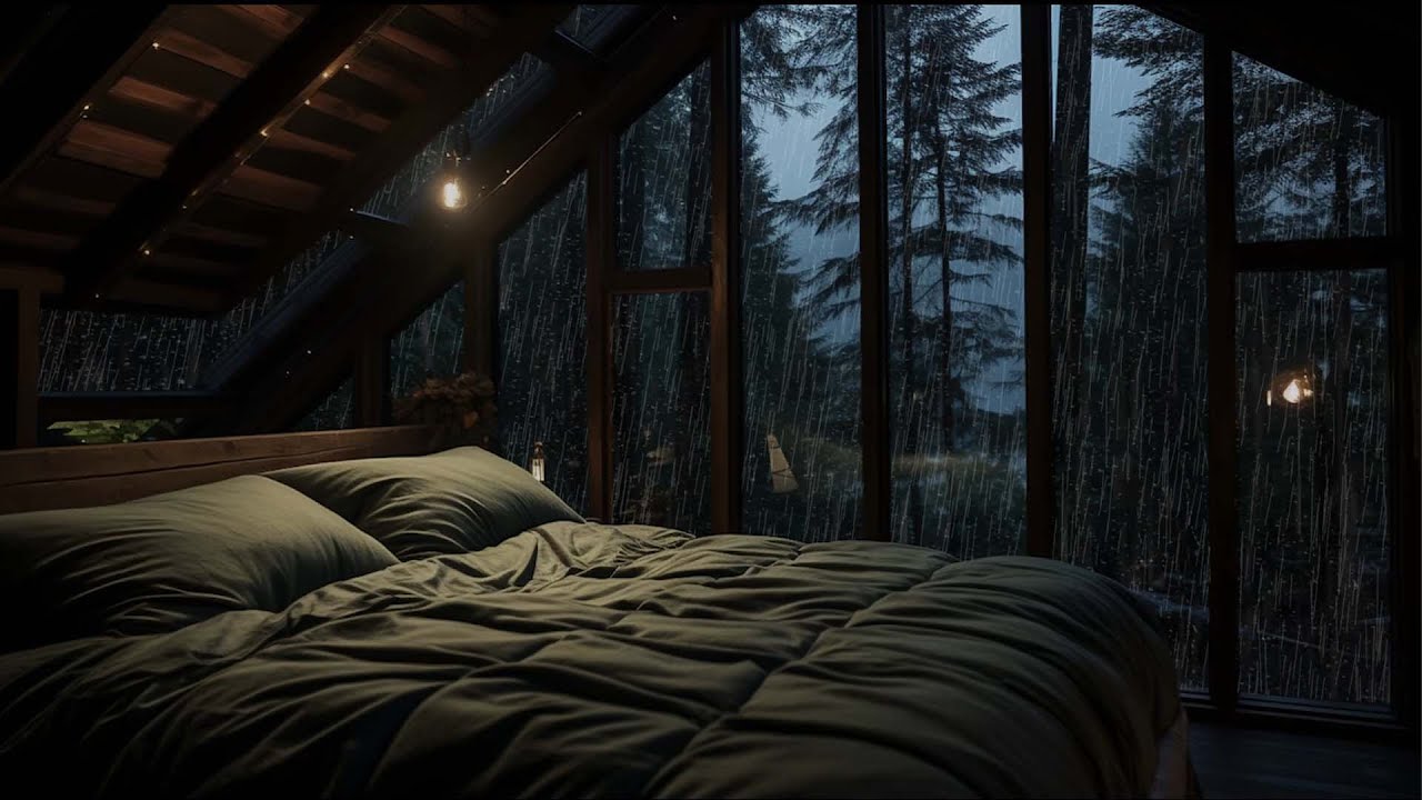 Relax & Sleep Well With Natural Rain In The Forest | Eliminates Stress ...