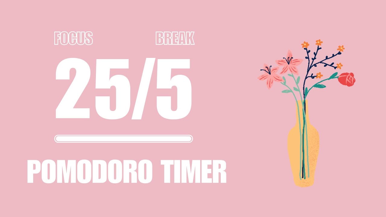 25/5 Minute Pomodoro Timer w/ Simple Beeps 🌷 ⋆ - YouTube