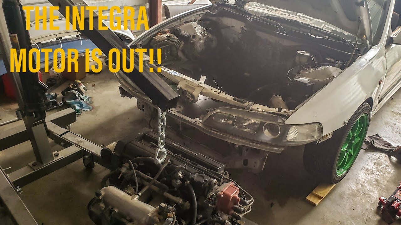 Integra B20 Engine Removal| Getting ready for H2B swap!!! - YouTube