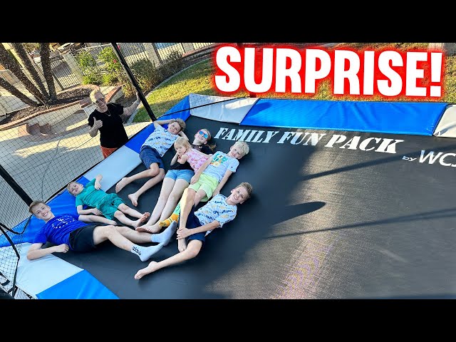 Surprising Our Kids with a GIANT Custom Trampoline!!! - Videos For Kids