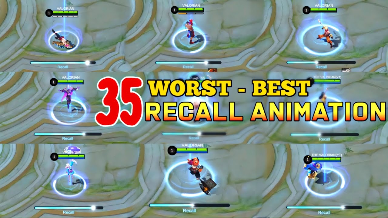 35 WORST TO BEST HERO RECALL ANIMATION | MOBILE LEGENDS - YouTube