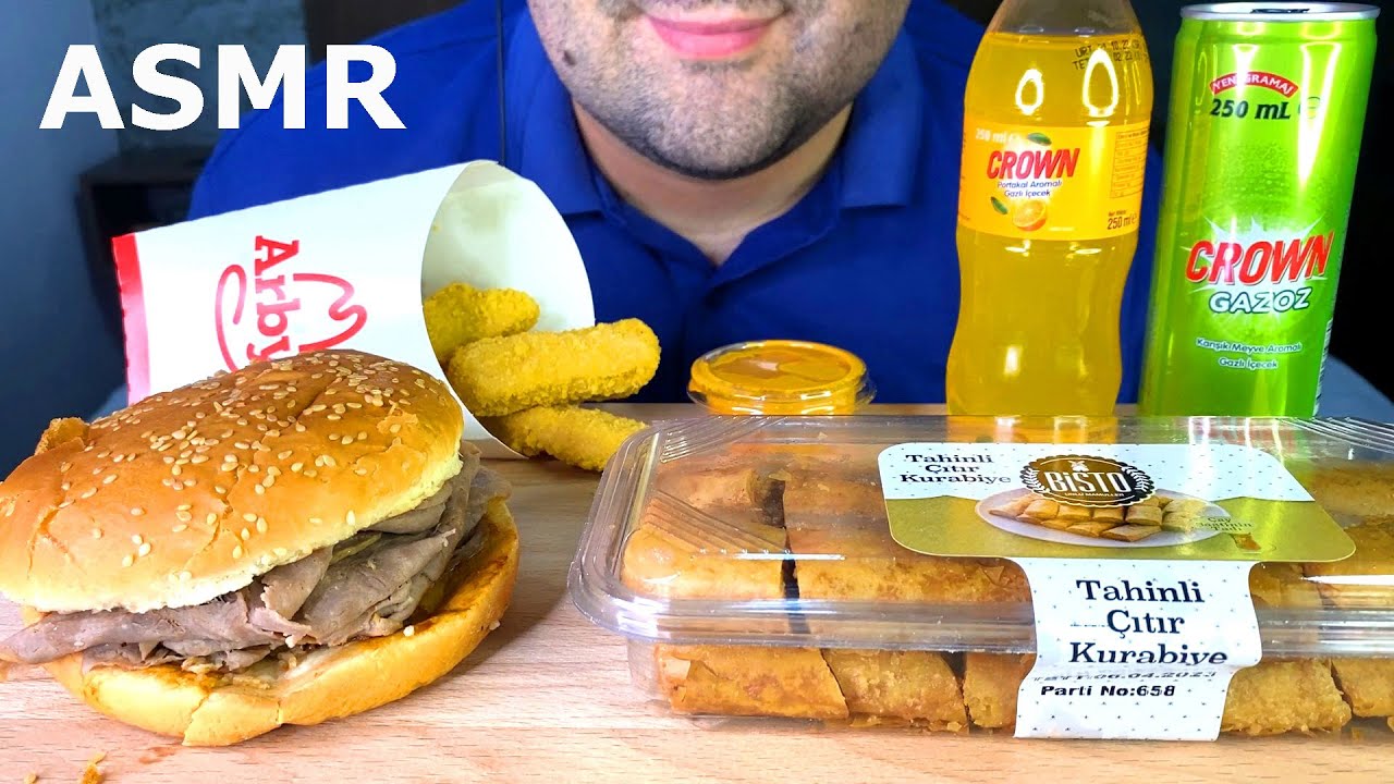 ASMR ARBY'S ROAST BEEF SANDWICH, TURKISH SODA DRINK & DELIGHT MUKBANG ...