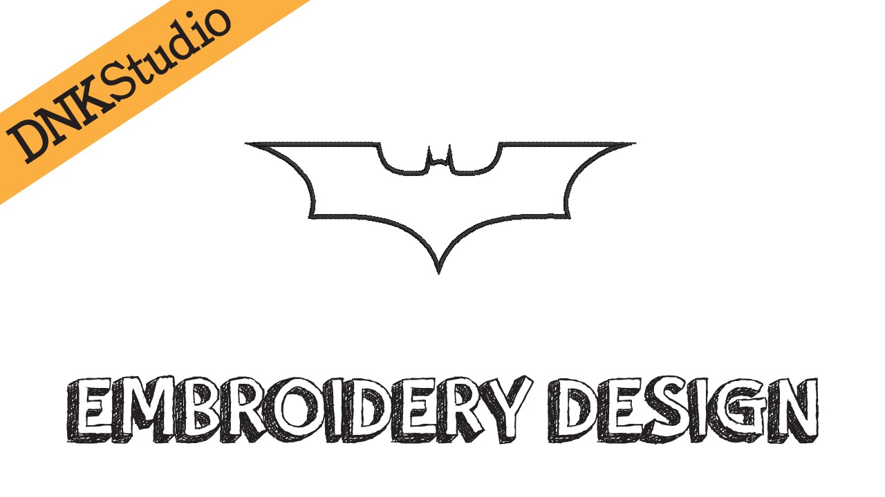 Batman Bat Symbol Outline Machine Embroidery Design | Redraw - YouTube