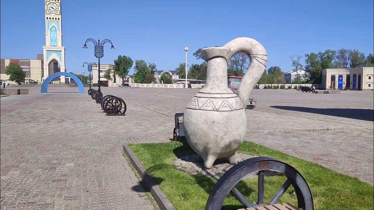 Тараз(Джамбул) Общий обзор улицы Коммунистической(Толе-би) - YouTube