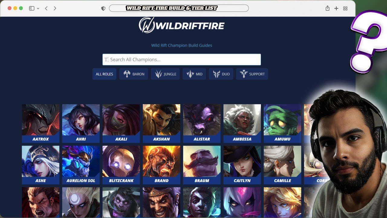 O SITE MAIS COMPLETO COM BUILD TIER LIST RUNES l WILD RIFT FIRE - YouTube