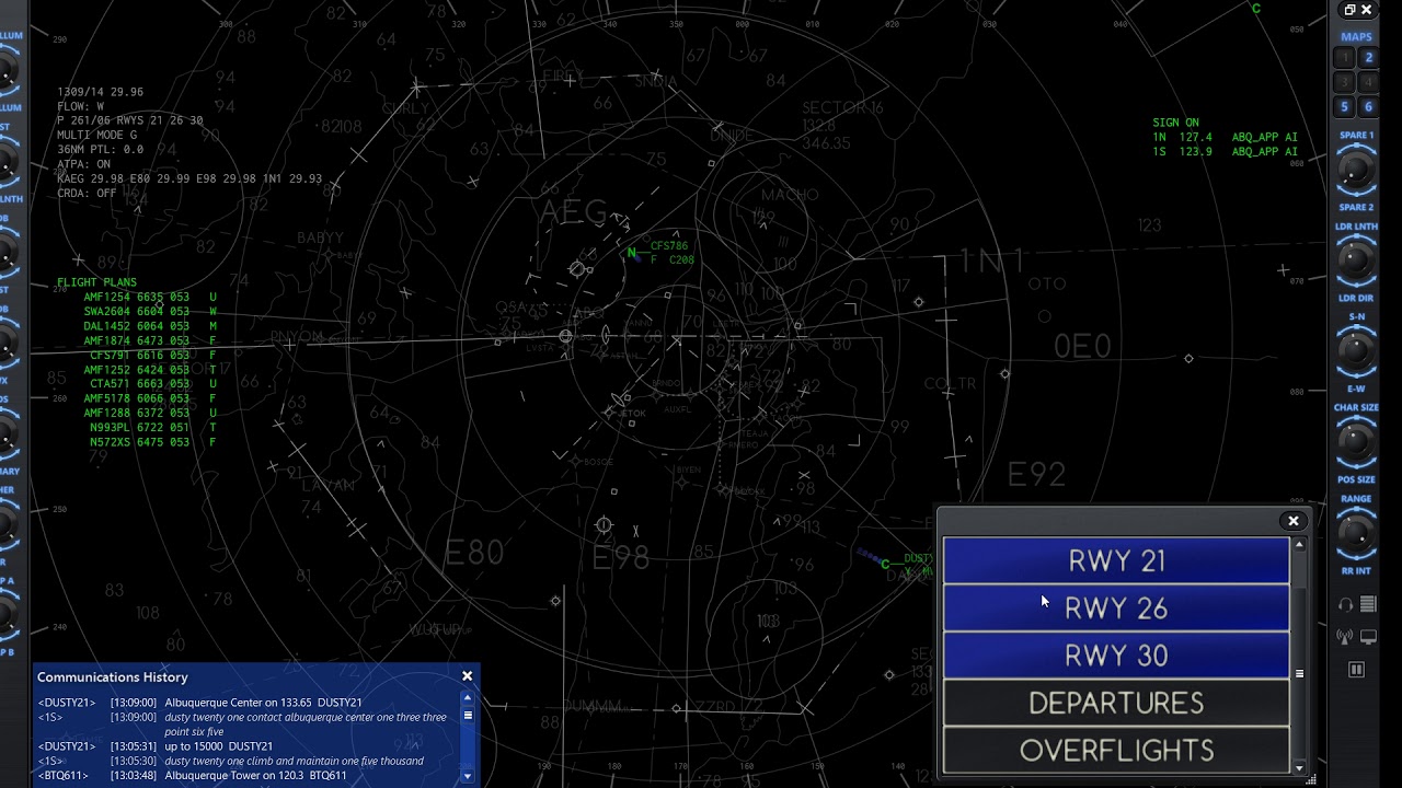 ATCpro Air Traffic Control Simulator: Video #18 Albaquerque, NM. - YouTube