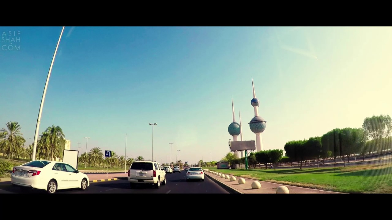 Driving in Kuwait City: Morning drive on Gulf Road - YouTube