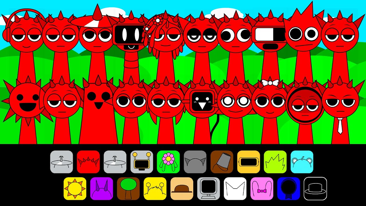 Incredibox Sprunki All Red (Raddy) Version - All Characters Together ...