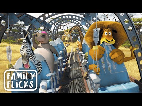 The Penguins Crash The Plane | Madagascar: Escape 2 Africa (2008) | Family Flicks