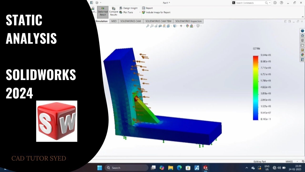 Static Analysis Solidworks 2024 | #solidworkssimulation - YouTube