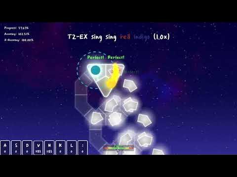[ADOFAI Neo Cosmos DLC] T2-EX sing sing red indigo Pure Perfect (No Checkpoints) - YouTube