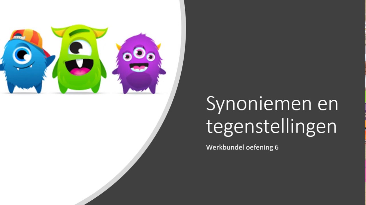 Synoniemen en tegenstellingen oefening 6 - YouTube