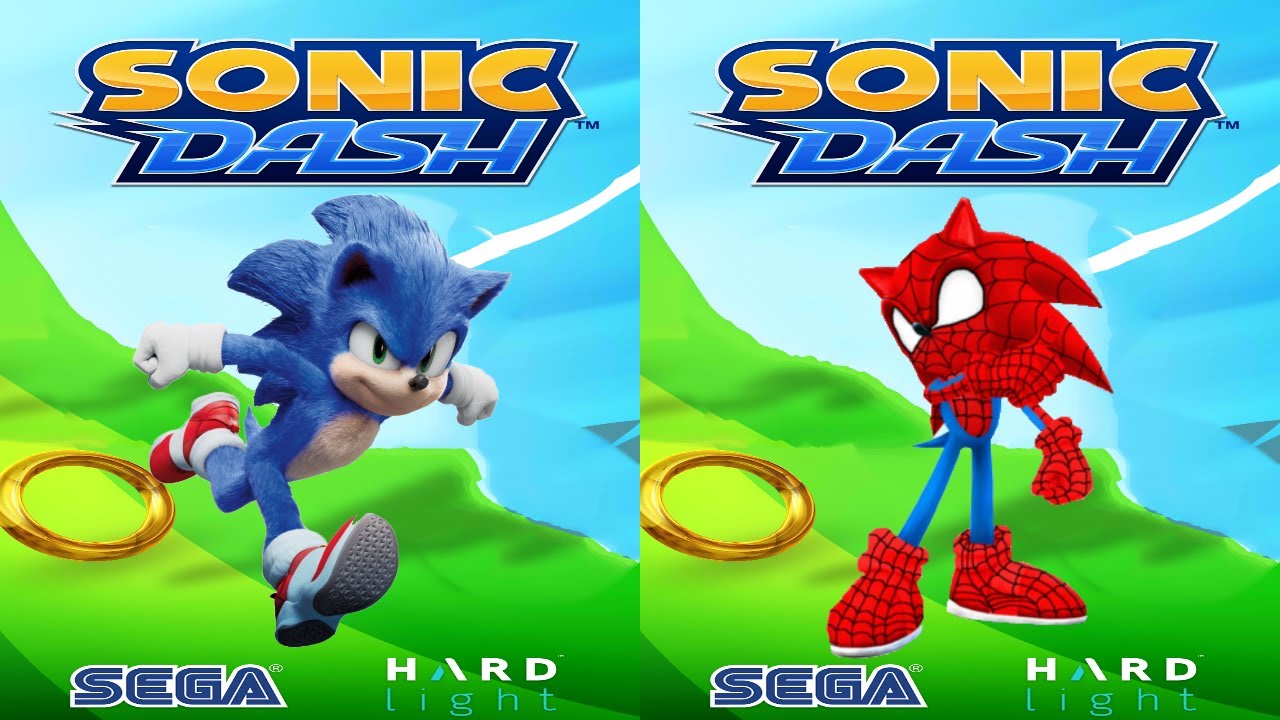 Sonic Dash vs Spiderhog Sonic Run - Movie Sonic vs All Characters ...