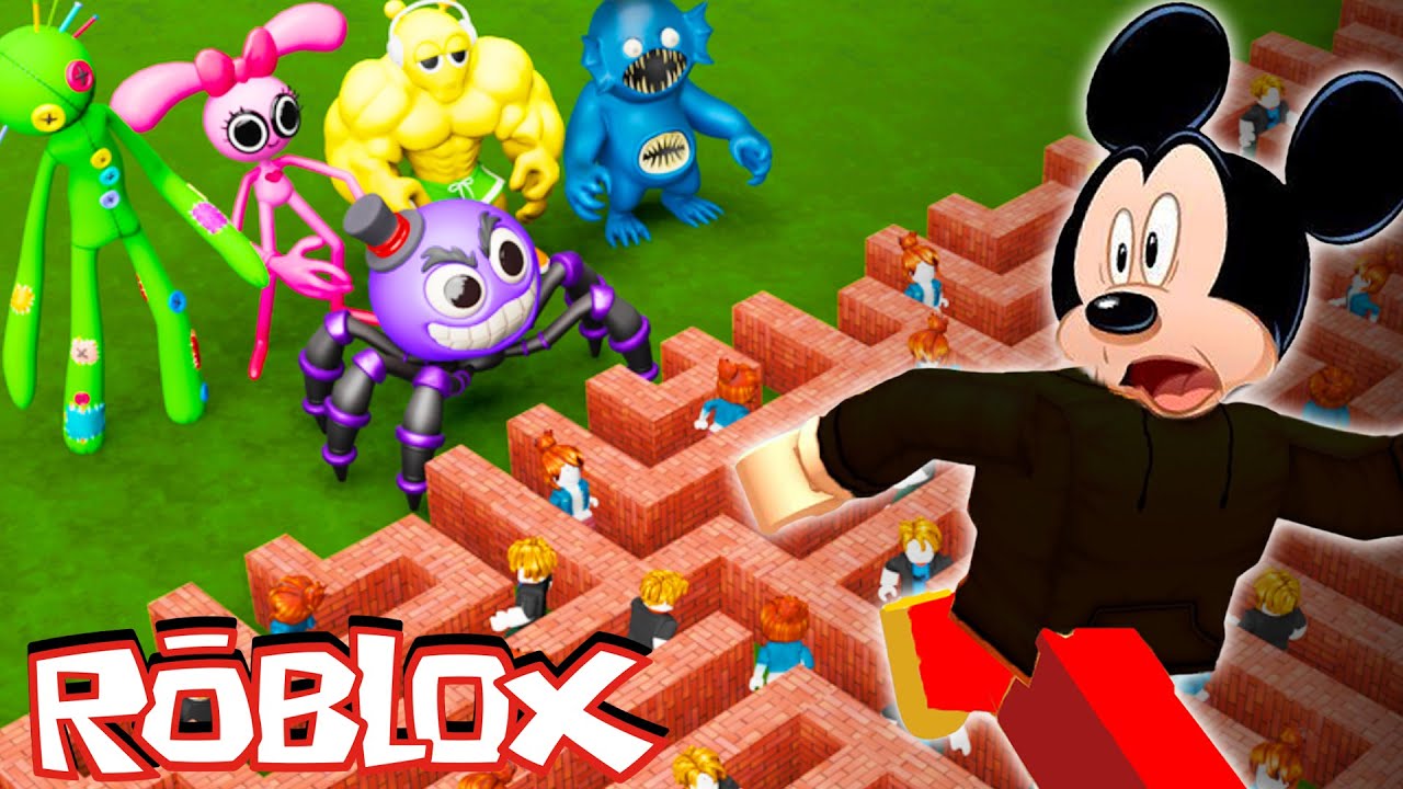 Mickey Mouse ESCAPE 100 Players Color Maze in Roblox - YouTube