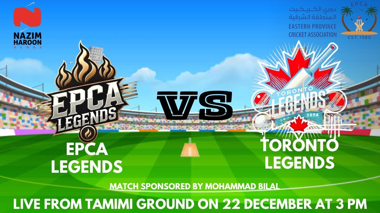 EPCA Legends vs Toronto Legends | Sponsored By Mohammed Bilal |Live ...