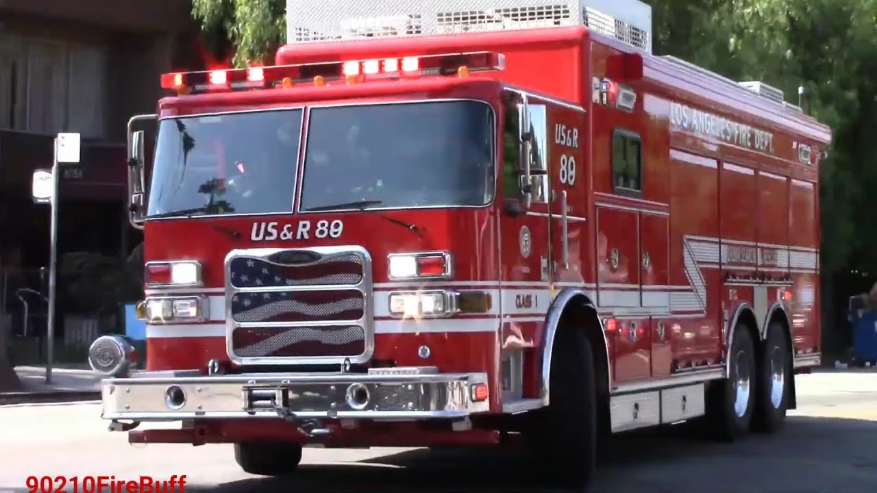 LAFD USAR 88 Responding (Air Horn) - YouTube