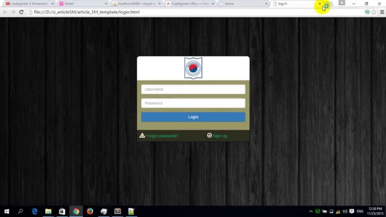 codeigniter 3 project lesson 2 include template into codeigniter 3 ...