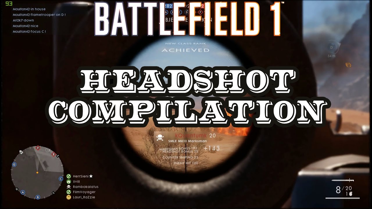 Battlefield 1 - Headshot Compilation - YouTube
