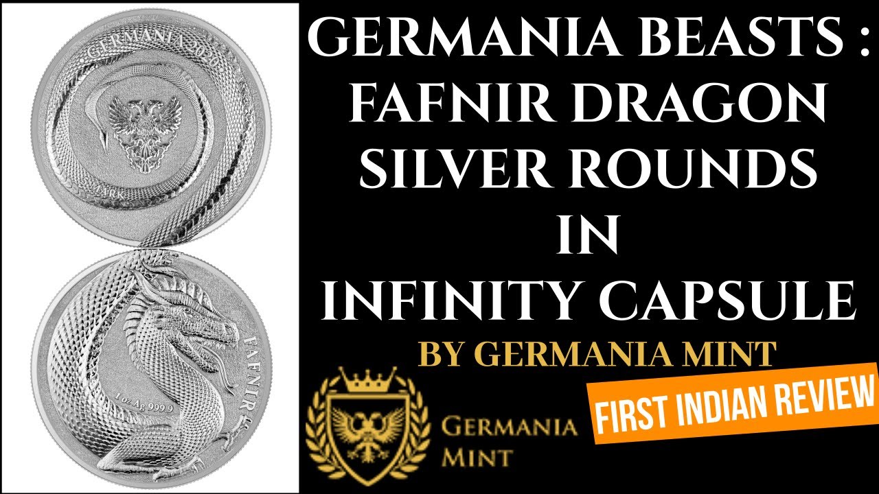 Germania Beasts Fafnir Dragon Silver Rounds in Infinity Double Capsule ...