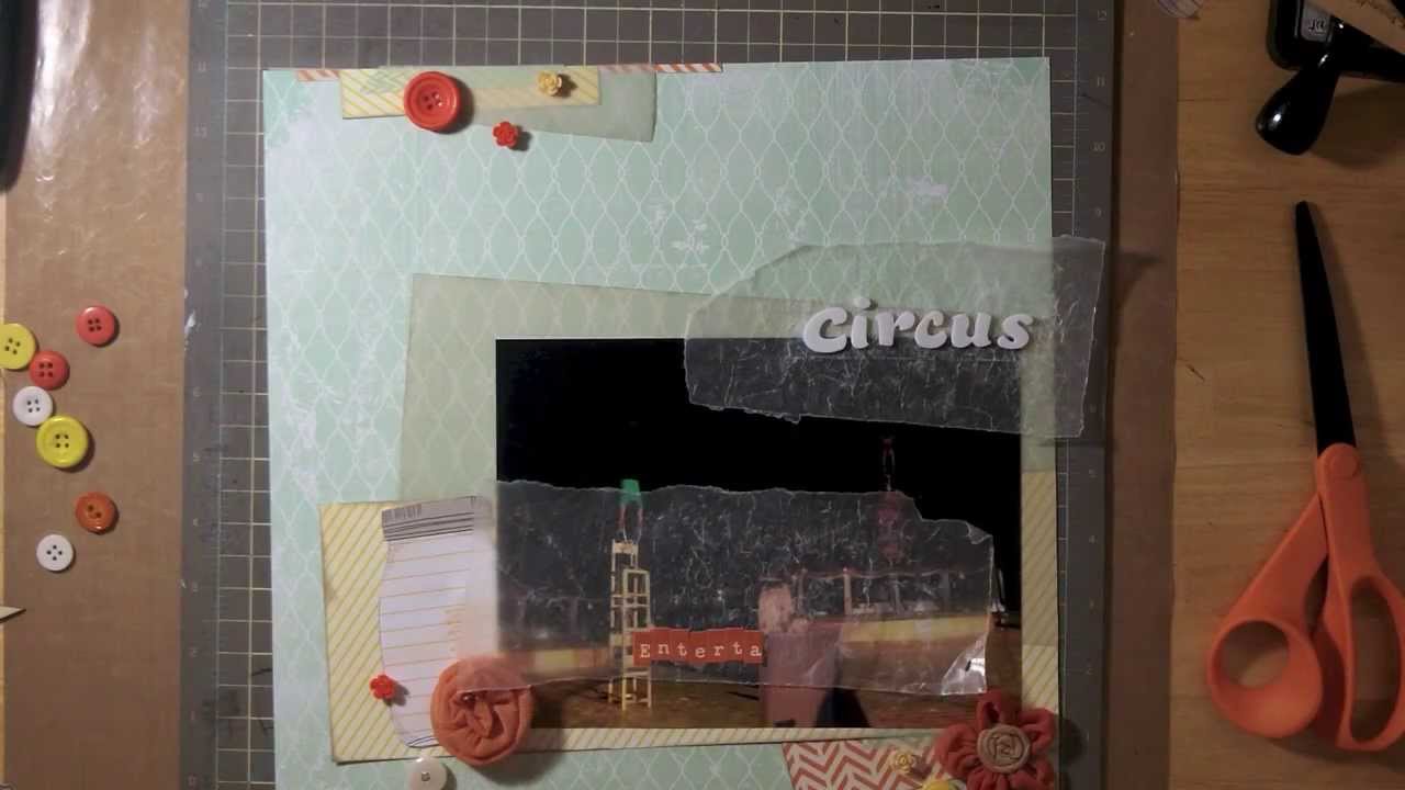 scrapbook process; using up scraps part 2 - YouTube